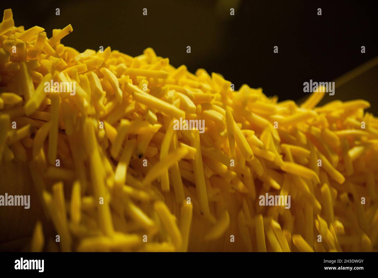 Production line of a potato factory. French fries - fast food Stock ...