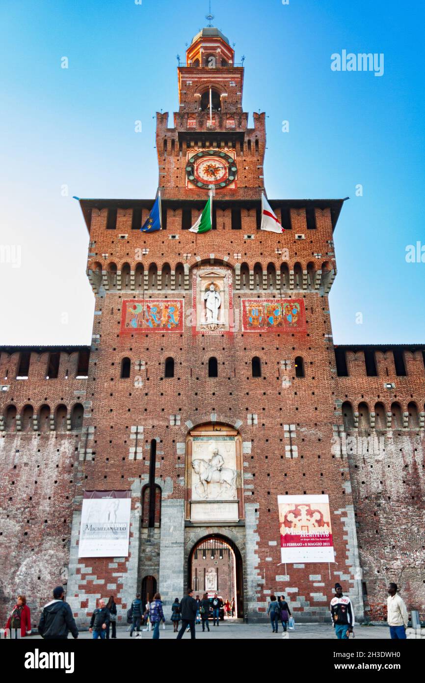 Milan, Italy; March 23th 2011: Details of the architecture of the ...