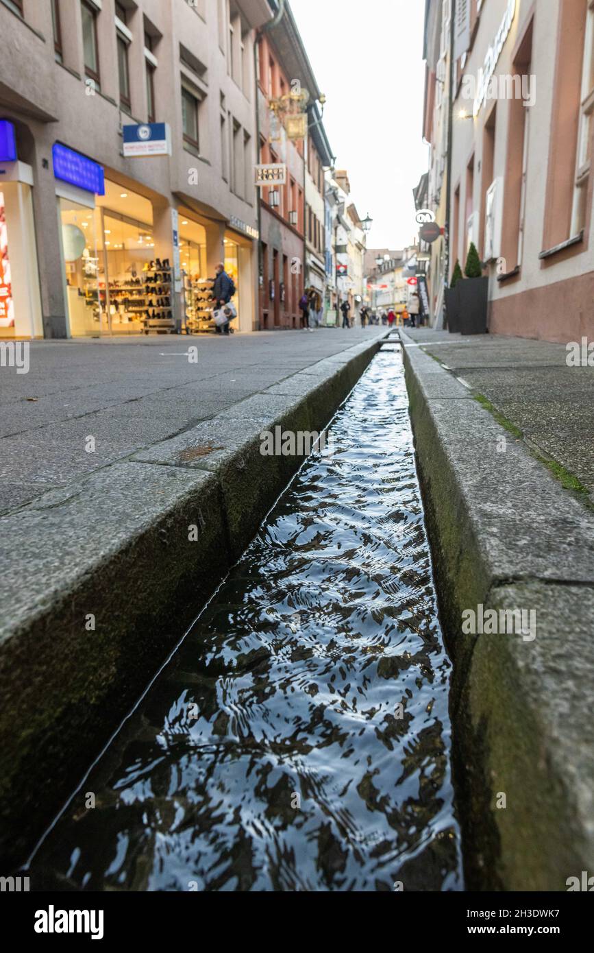 Freiburg, Germany. 27th Oct, 2021. A so-called "Bächle". The small ...