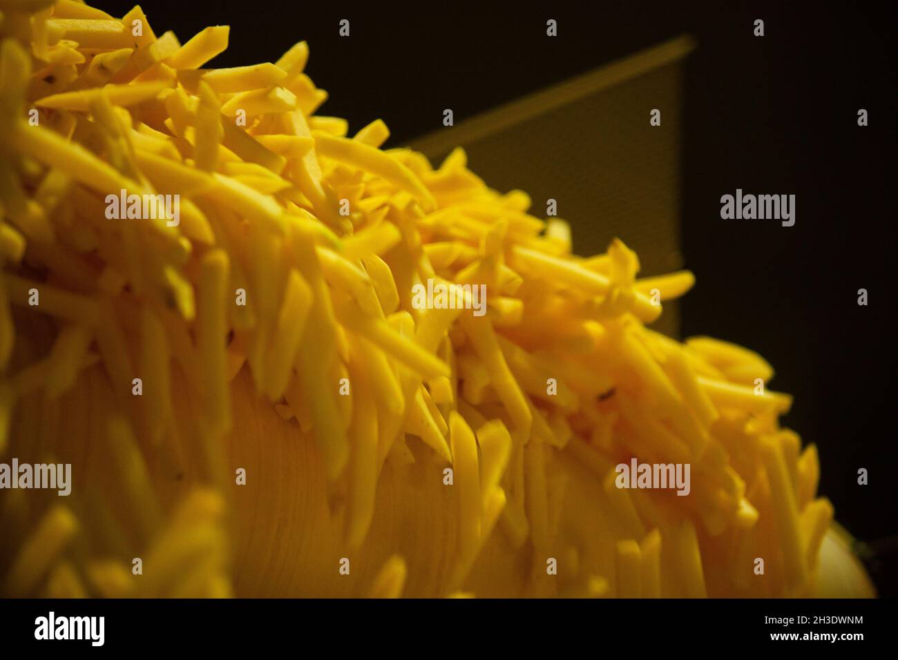 Production line of a potato factory. French fries - fast food Stock ...