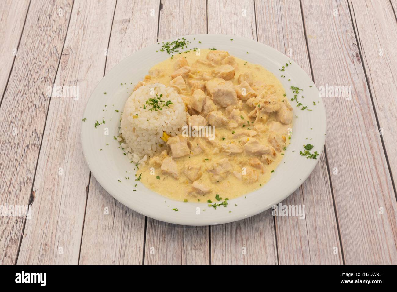 Traditional Mexican popular recipe of pumpkin flower chicken stew with ...