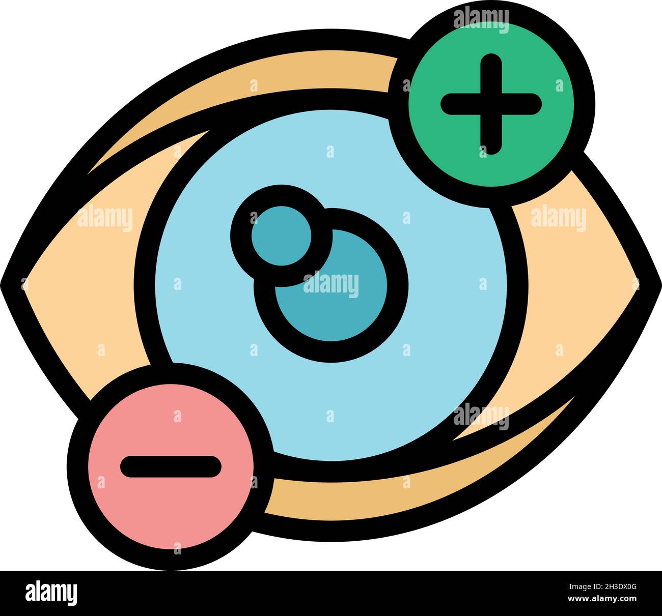 Dioptre eyesight icon. Outline dioptre eyesight vector icon color flat ...