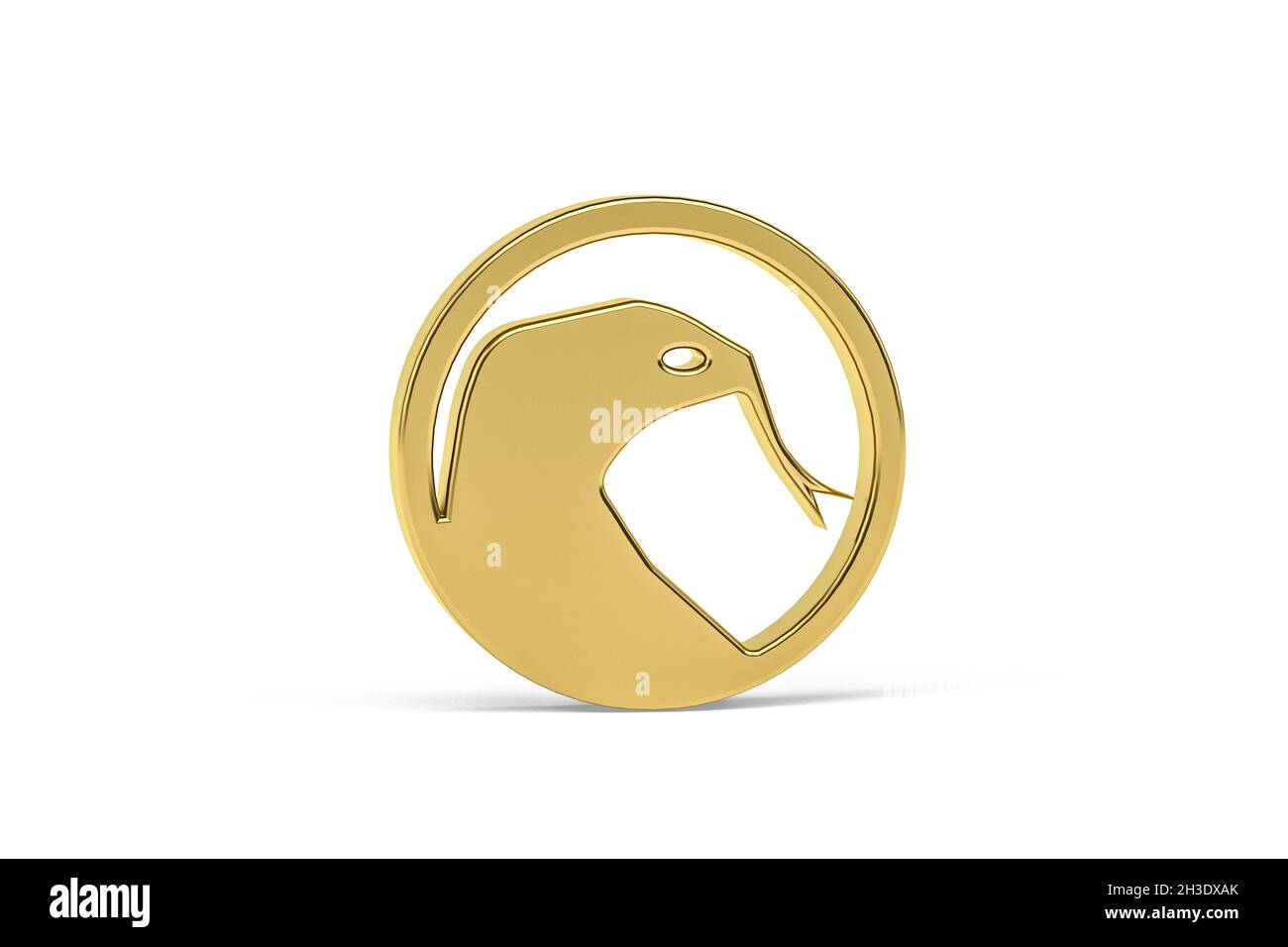 Golden 3d basilisk icon isolated on white background - 3d render Stock ...
