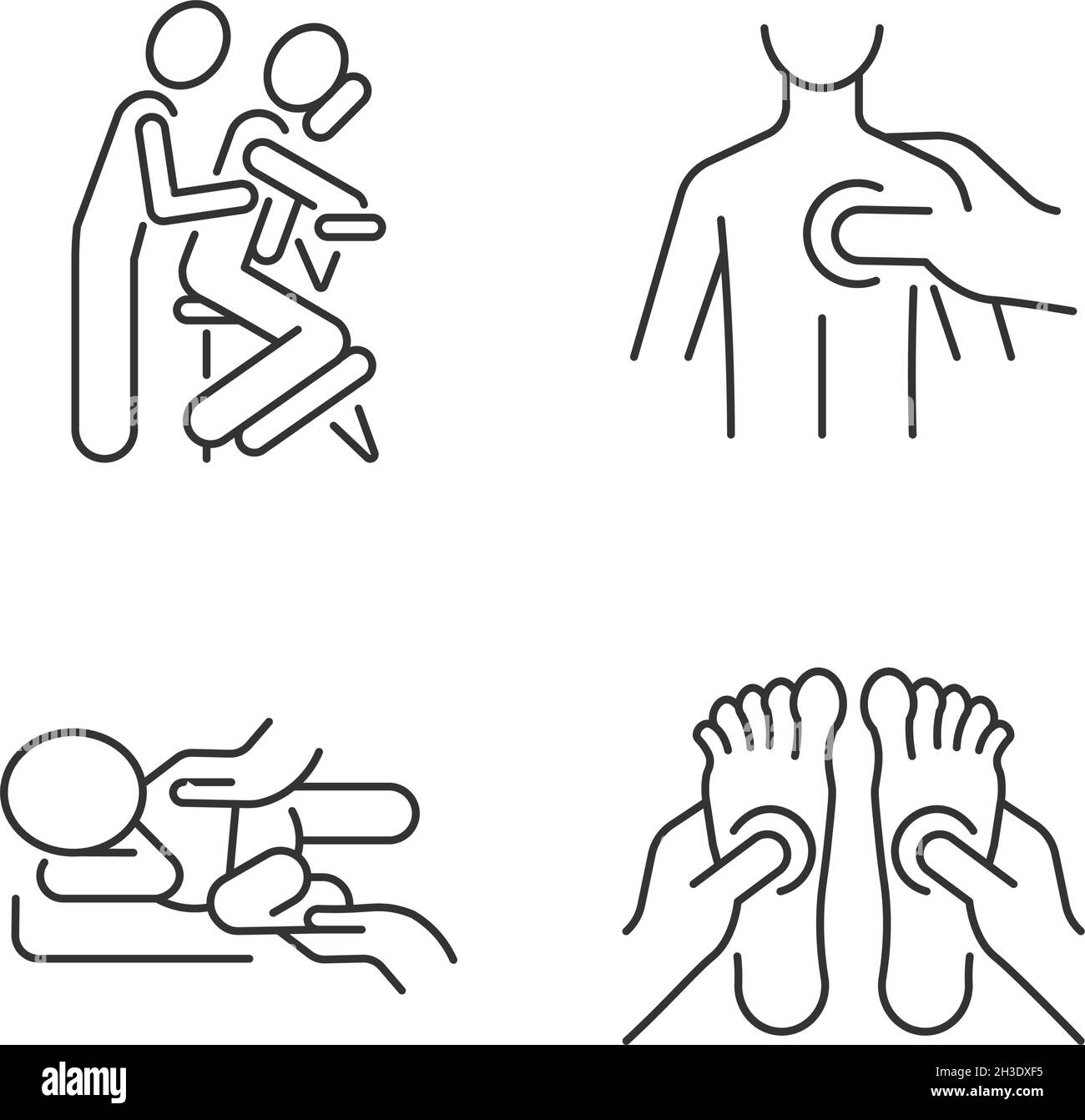 Massage Therapy Techniques Linear Icons Set Stock Vector Image And Art Alamy