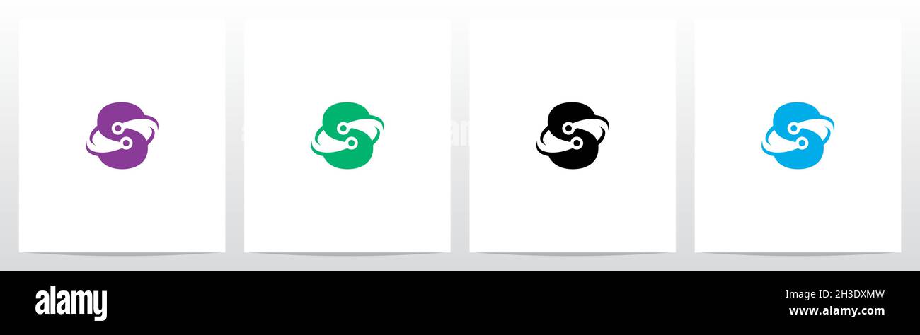 Nodes Orbiting Letter Logo Design S Stock Vector Image & Art - Alamy