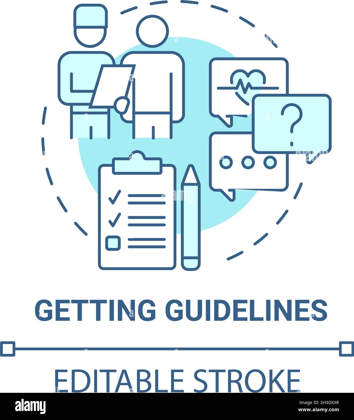 Getting guidelines blue concept icon Stock Vector Image & Art - Alamy