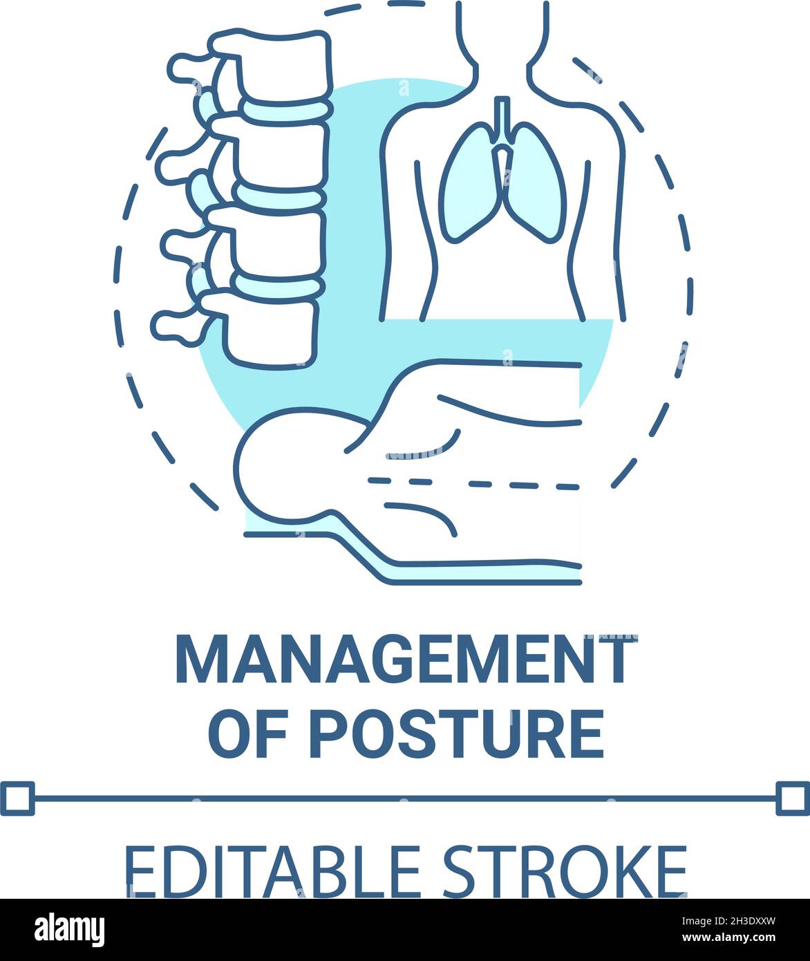 Management of posture blue concept icon Stock Vector Image & Art - Alamy