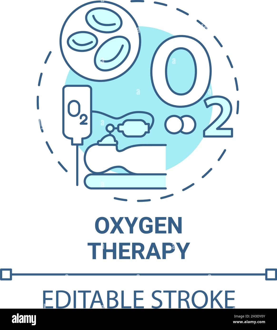 Oxygen therapy blue concept icon Stock Vector Image & Art - Alamy
