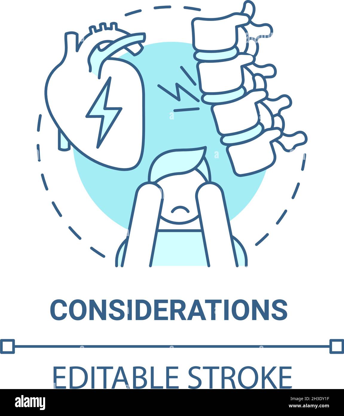 Considerations blue concept icon Stock Vector Image & Art - Alamy