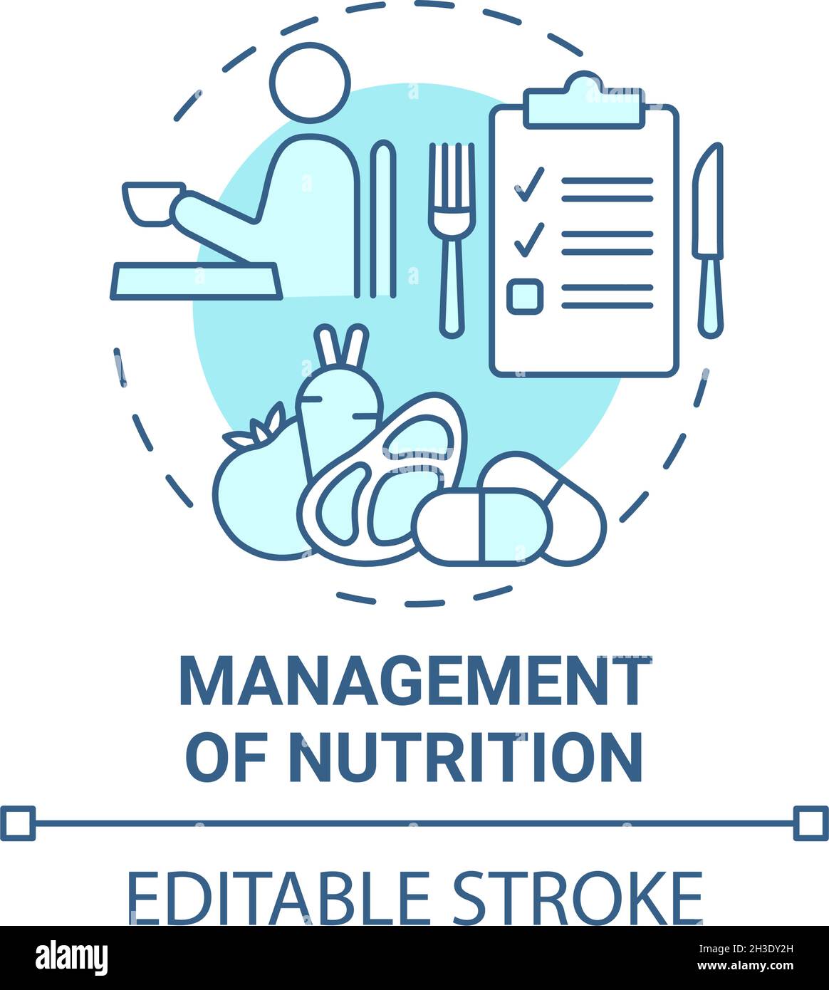 Management of nutrition blue concept icon Stock Vector Image & Art - Alamy