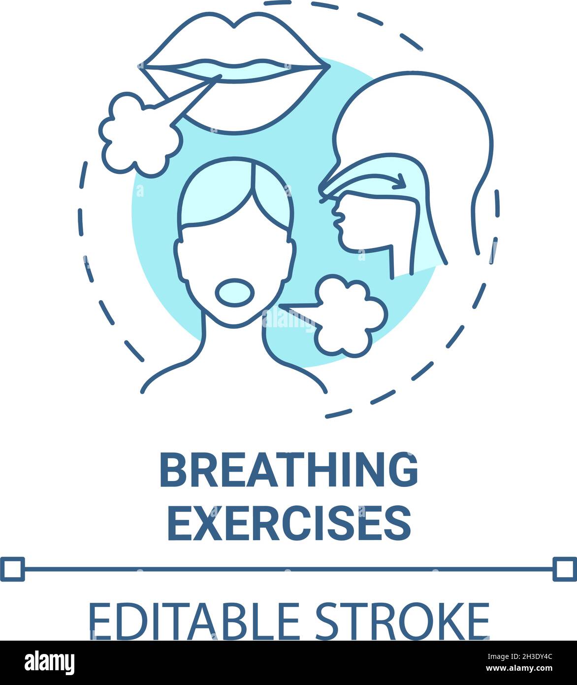 Breathing exercises blue concept icon Stock Vector Image & Art - Alamy