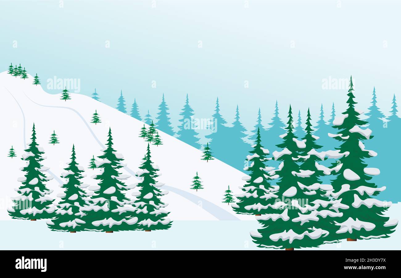 Winter snow snowy landscape Stock Vector Images - Alamy