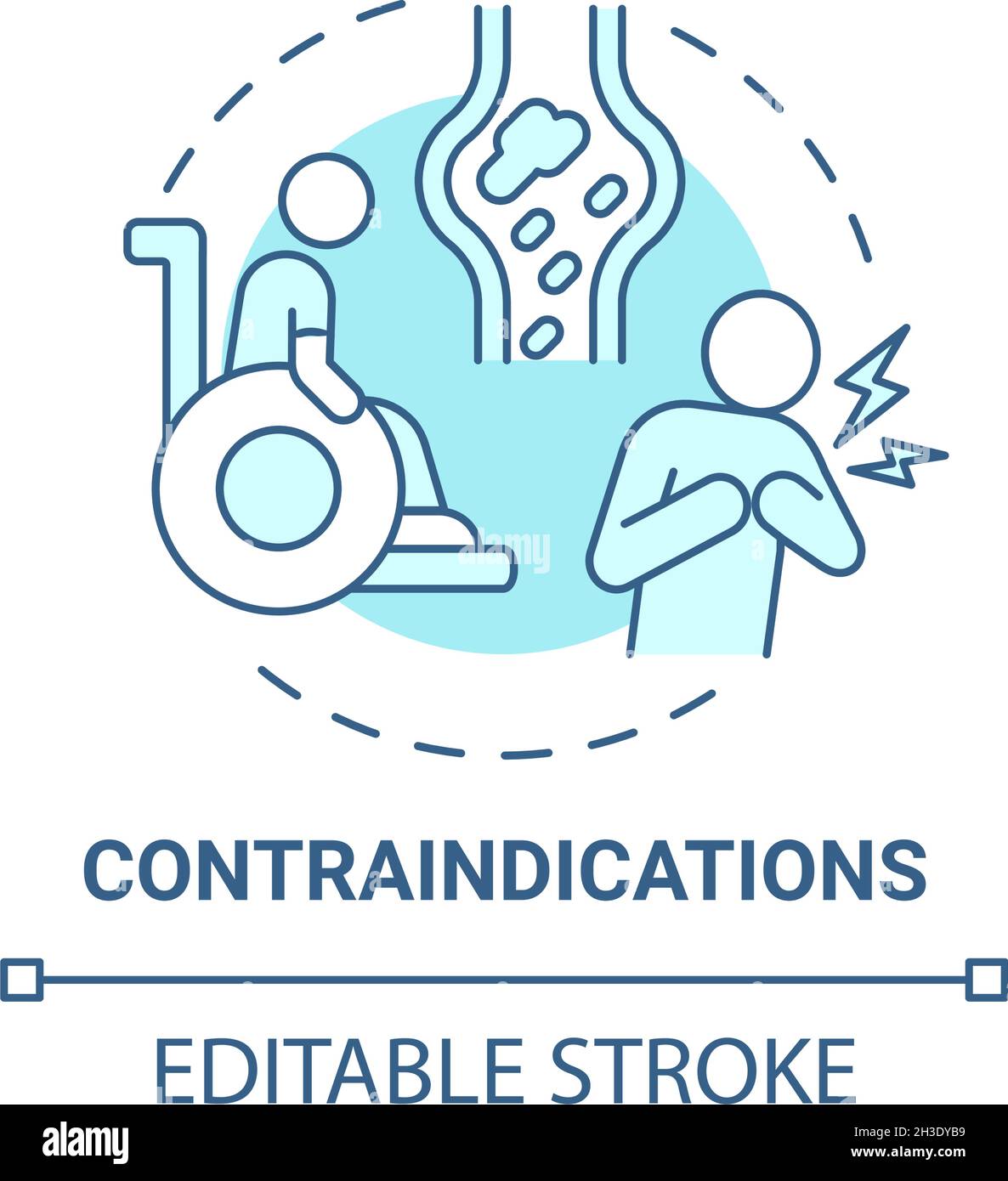 Contraindications blue concept icon Stock Vector Image & Art - Alamy