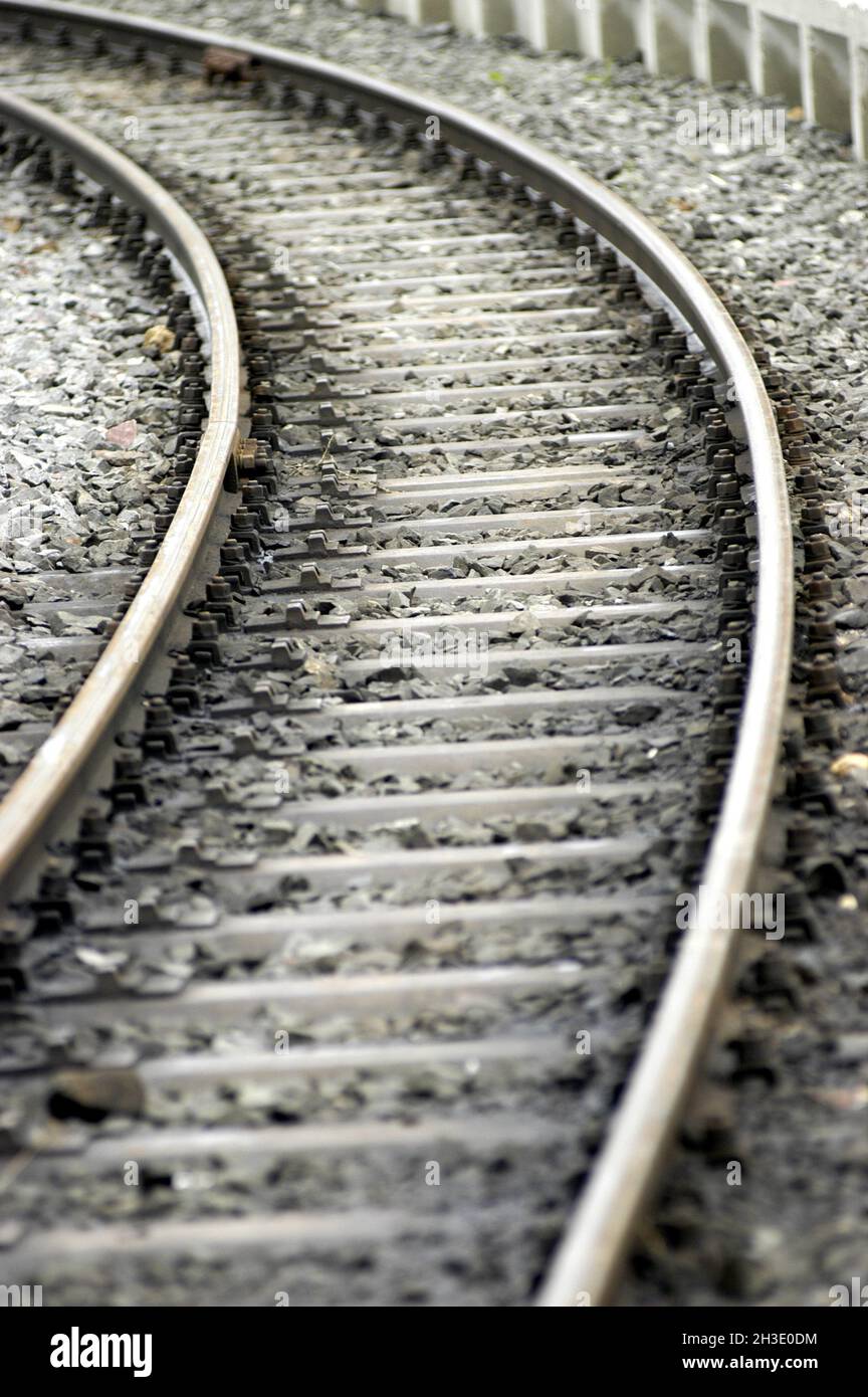 railtrack, left turn, Germany Stock Photo - Alamy