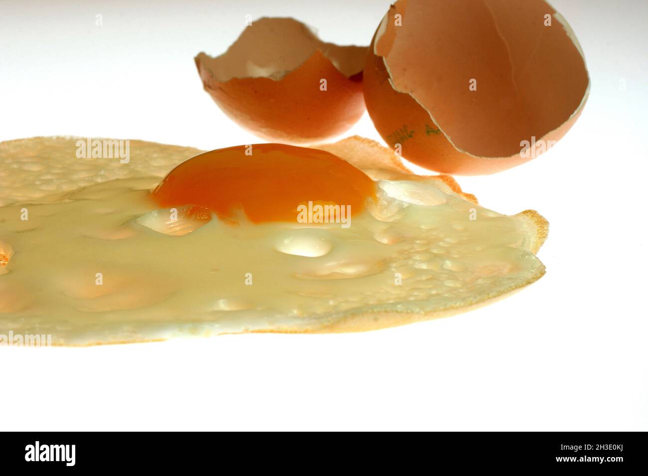 fried egg and egg shells, cut-out Stock Photo - Alamy