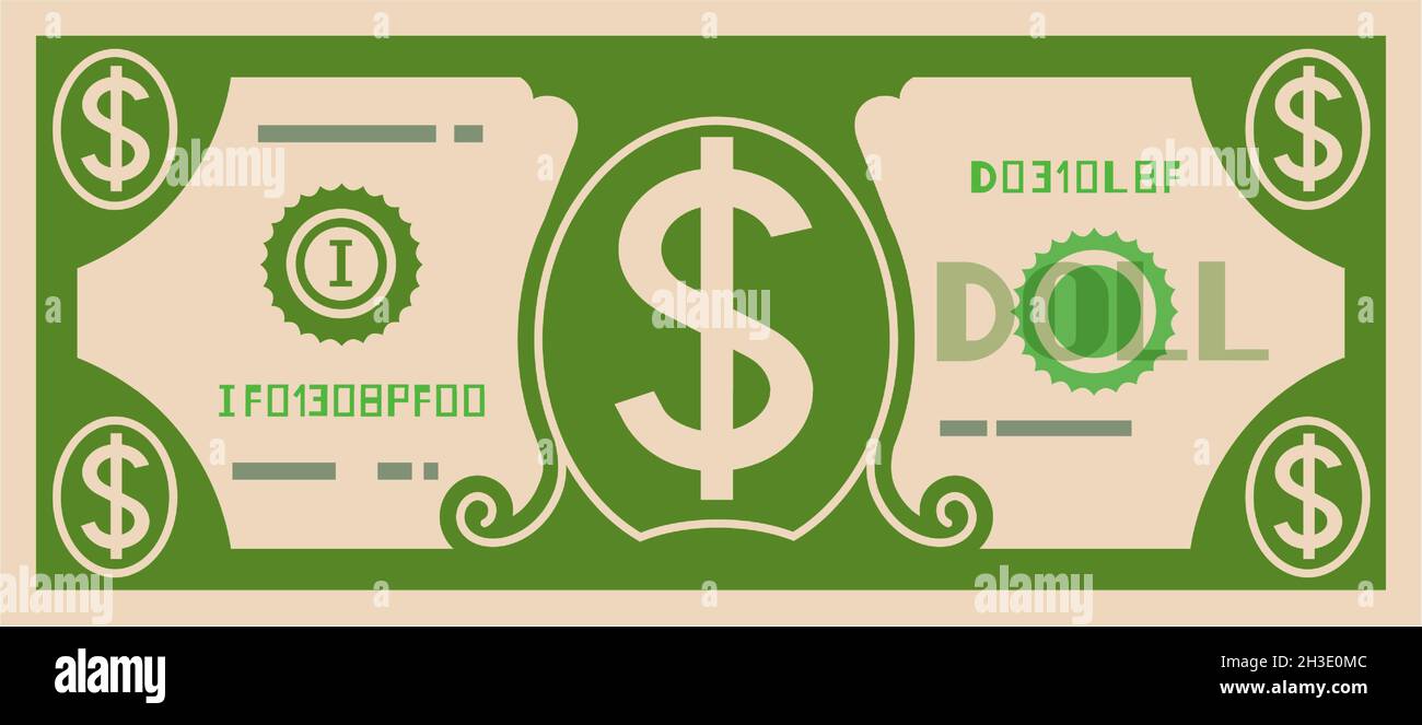 Dollar bill banknote. Paper money icon. Cash illustration Stock Vector ...
