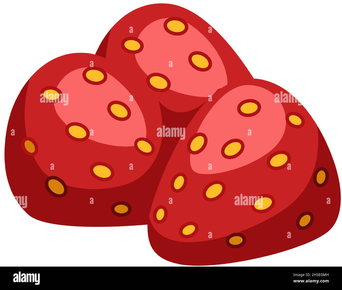 Strawberries heap. Juicy red berry. Cartoon vector illustration Stock ...