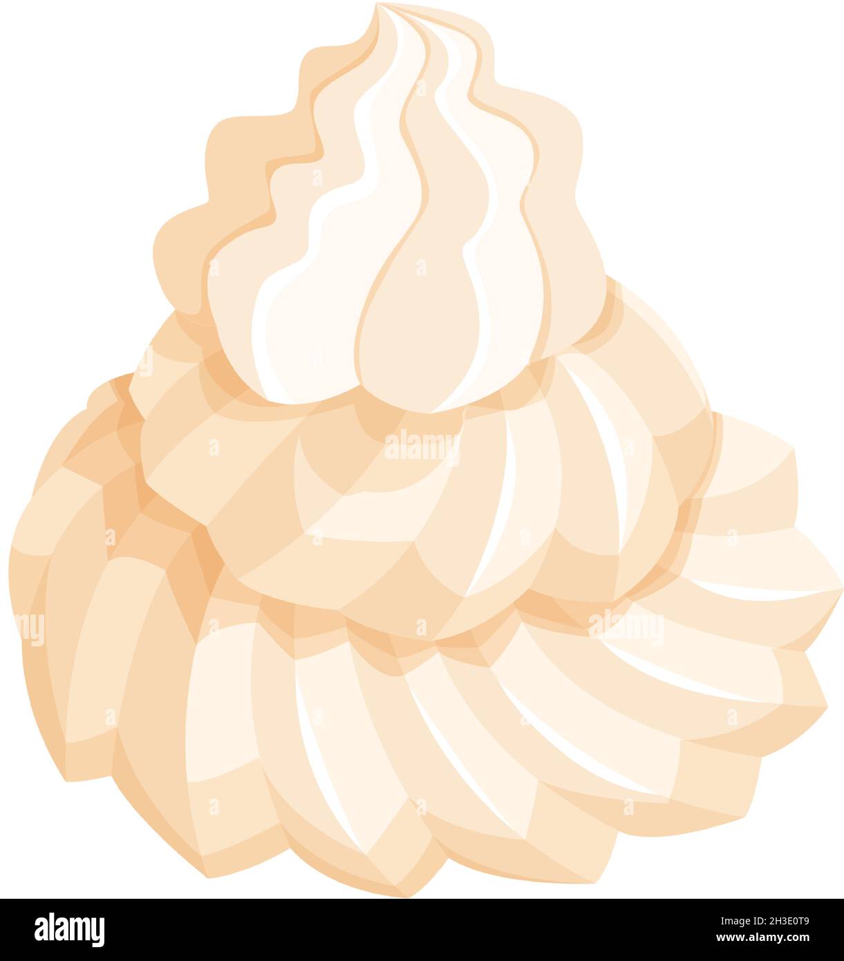 Whipped cream swirl. Frozen yogurt, ice cream dessert Stock Vector ...