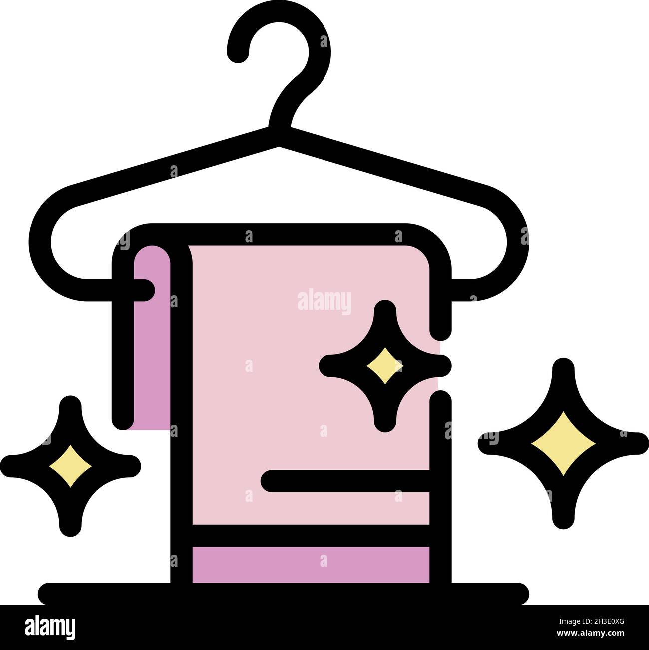 Clean towel on a hanger icon. Outline clean towel on a hanger vector ...