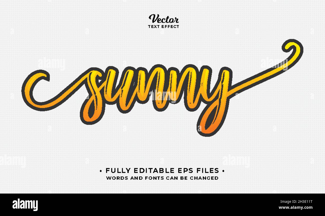 sunny minimalist text effect editable eps cc Stock Vector Image & Art ...