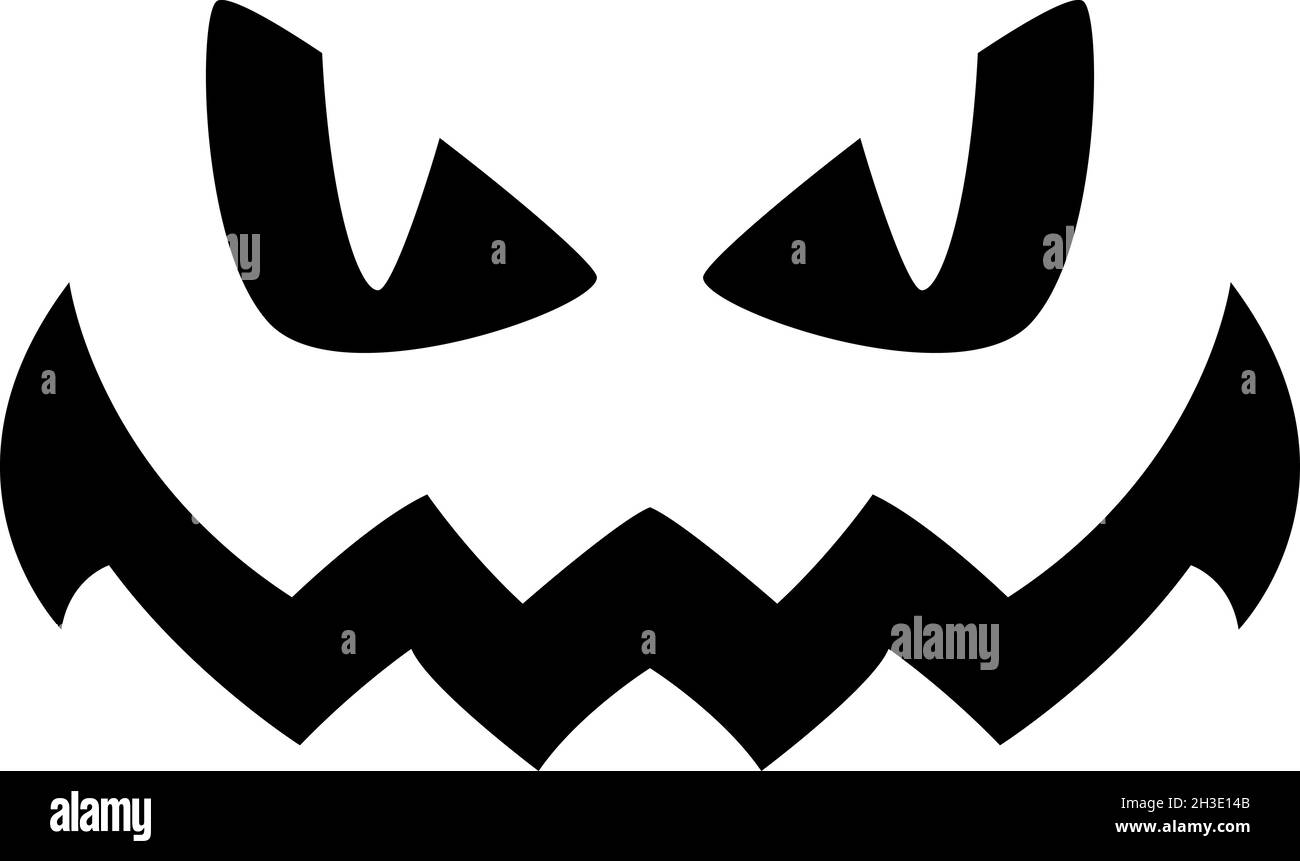 Halloween pumpkin face. Evil grin. Horror symbol Stock Vector Image ...