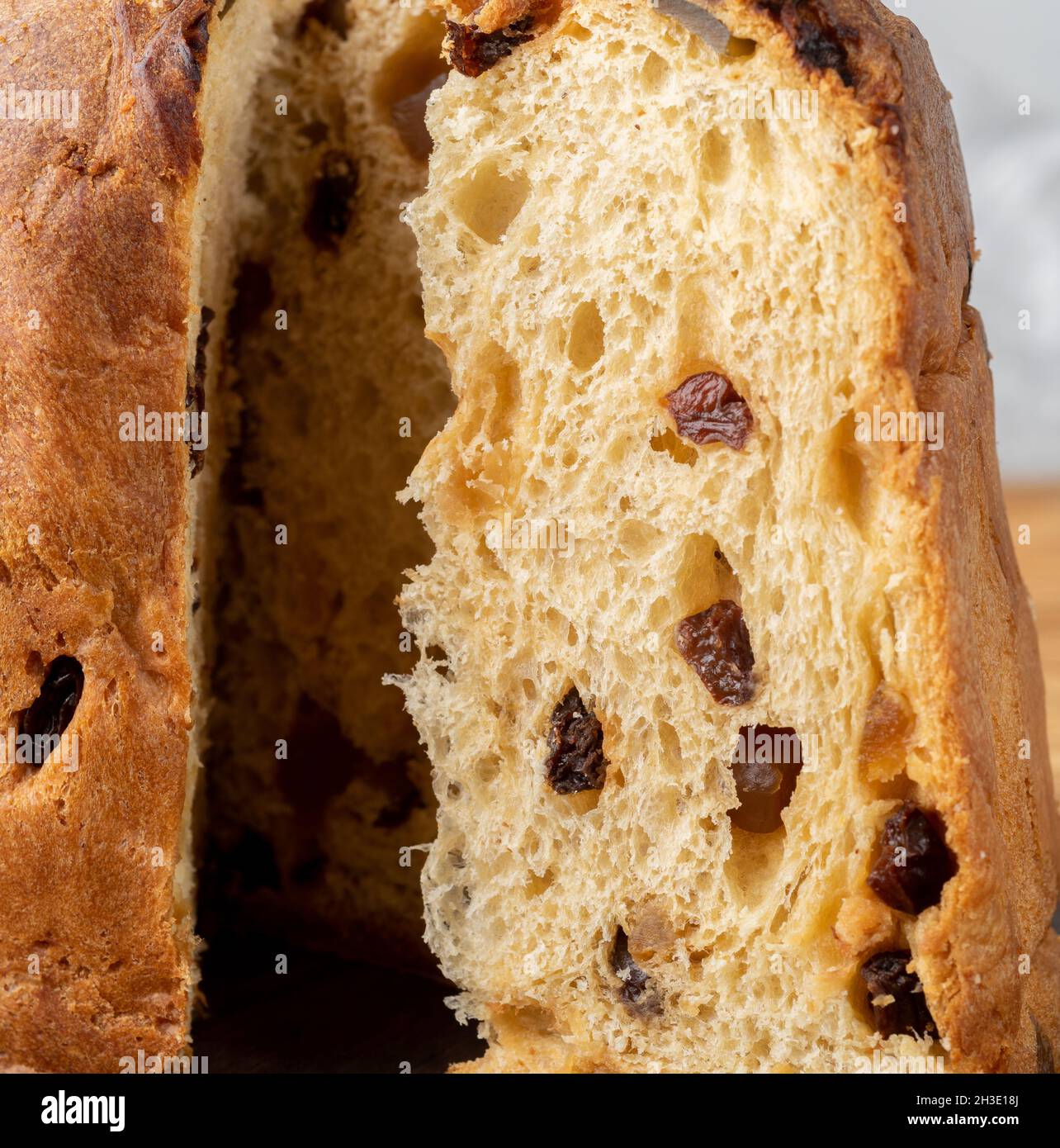 Closeup of traditional italian christmas fruit cake panettone Stock ...