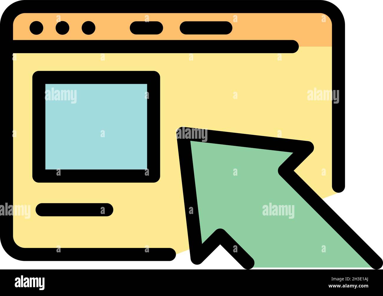 Website and arrow icon. Outline website and arrow vector icon color ...