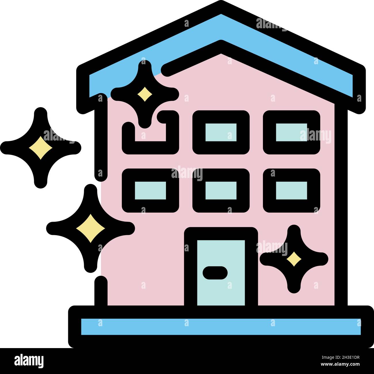 Clean home icon. Outline clean home vector icon color flat isolated ...