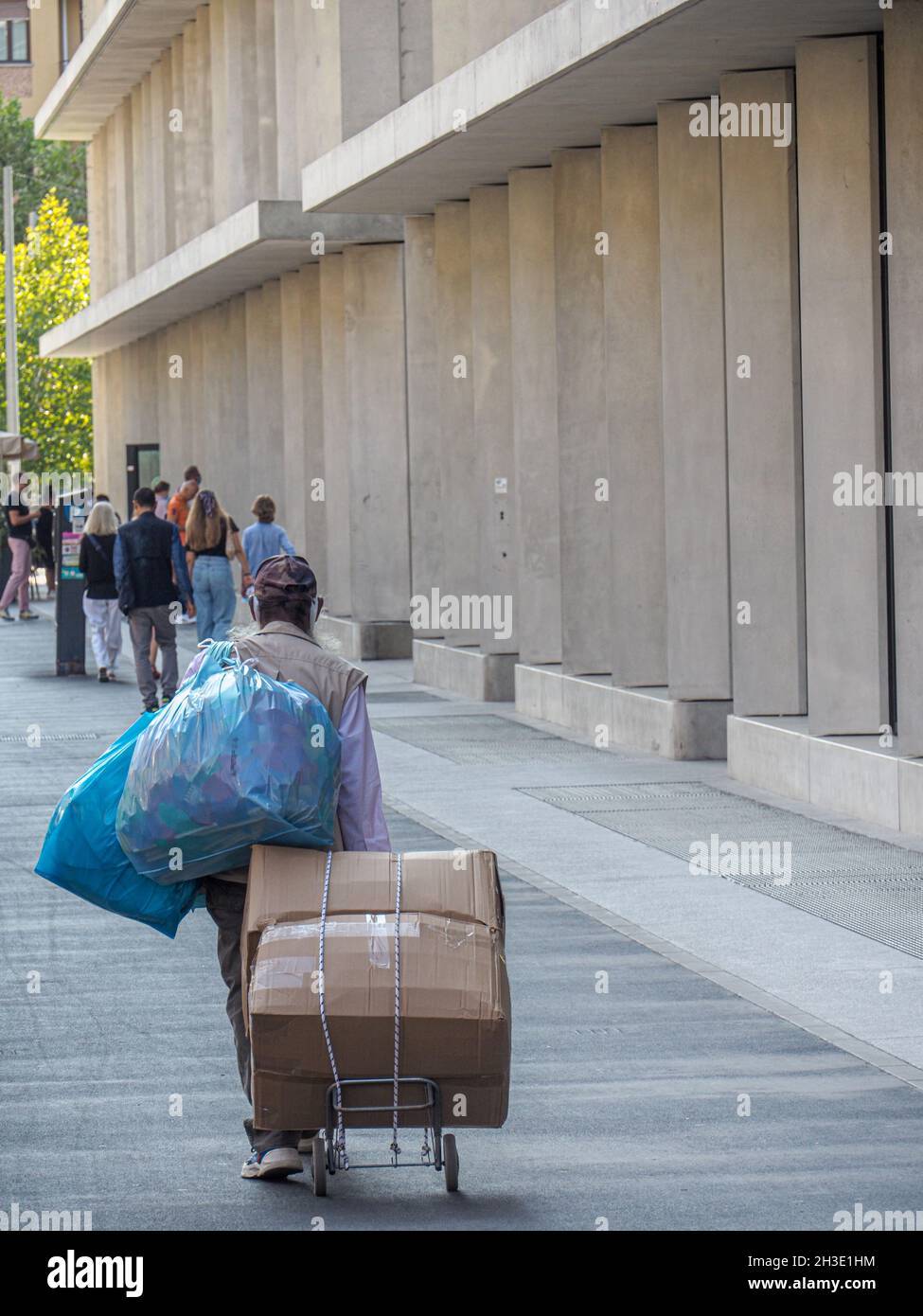 Shops freight transport by trolley in Chinatown Milan Italy Stock Photo ...