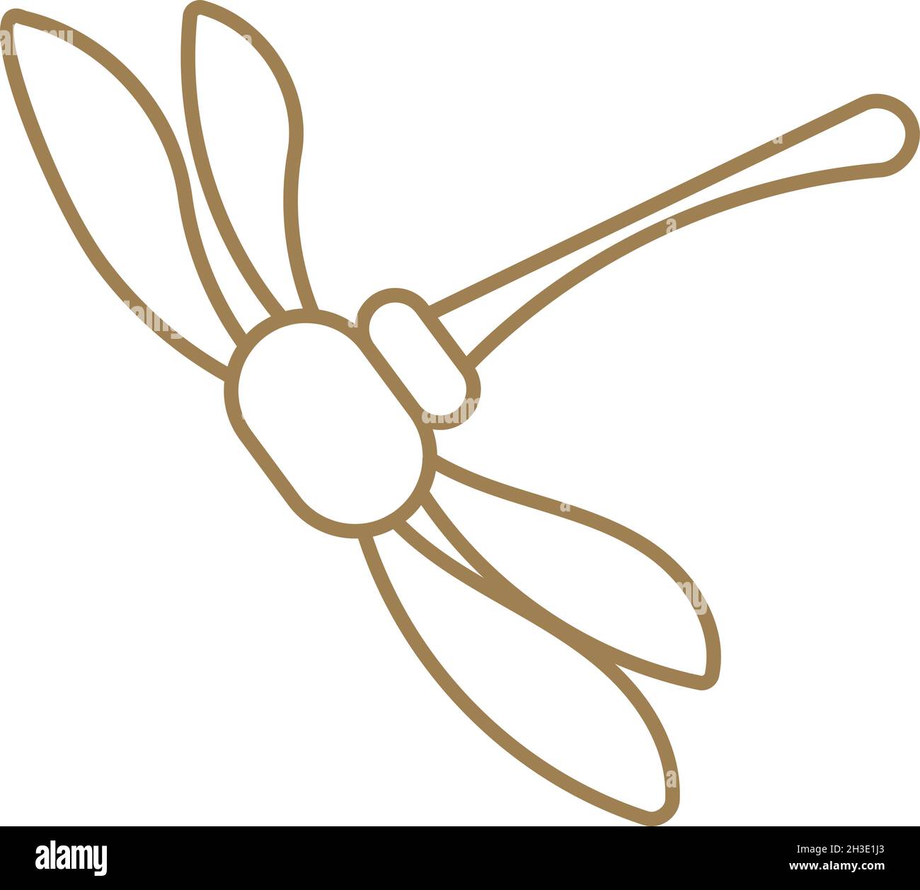 Golden dragonfly logo. Flying incsect. Line icon Stock Vector Image ...