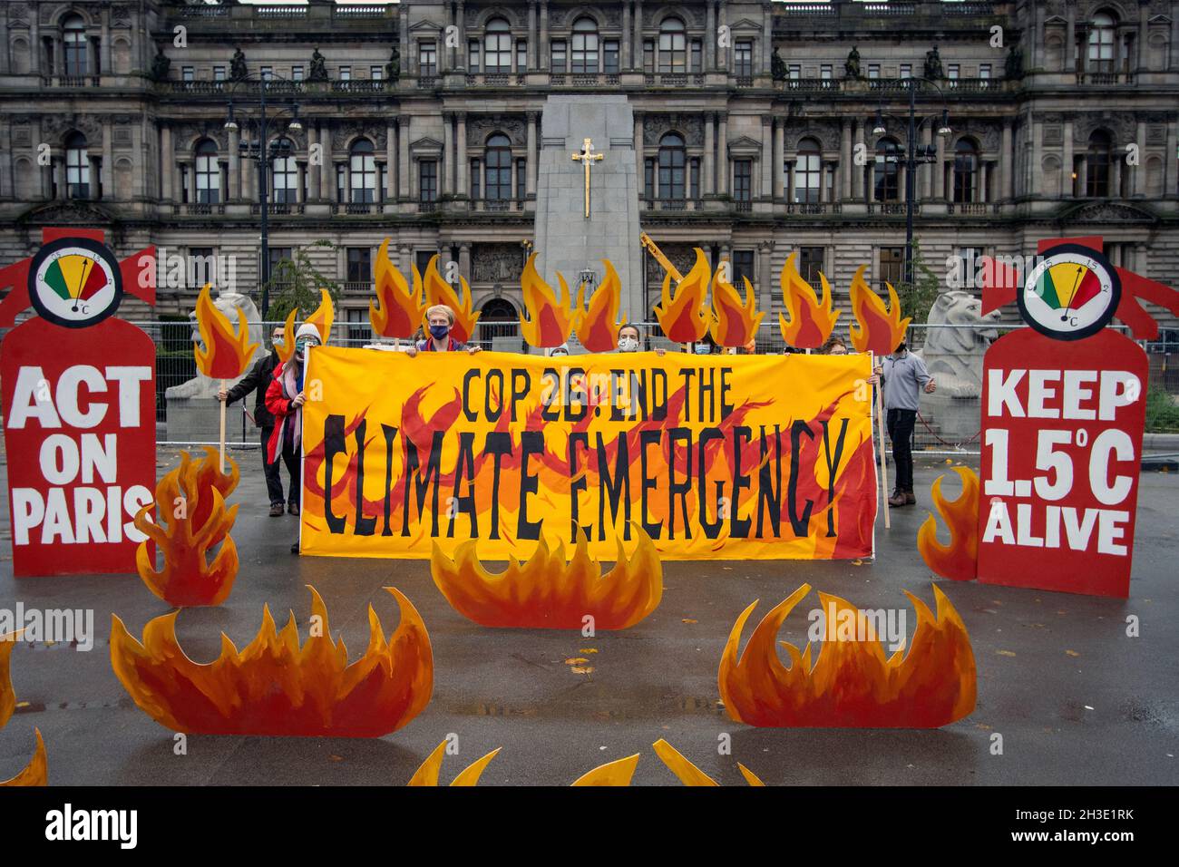 Glasgow, Scotland, UK. Oct, 2021. Field of Climate Fire art ...