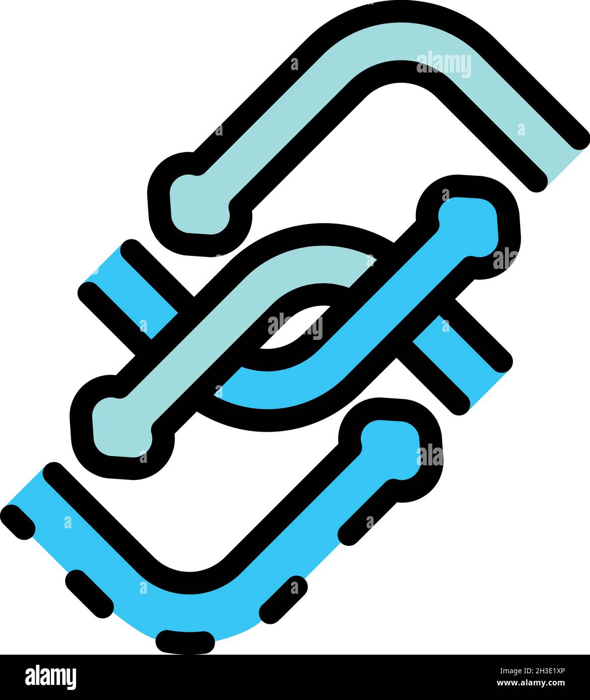 Two links icon. Outline two links vector icon color flat isolated Stock ...