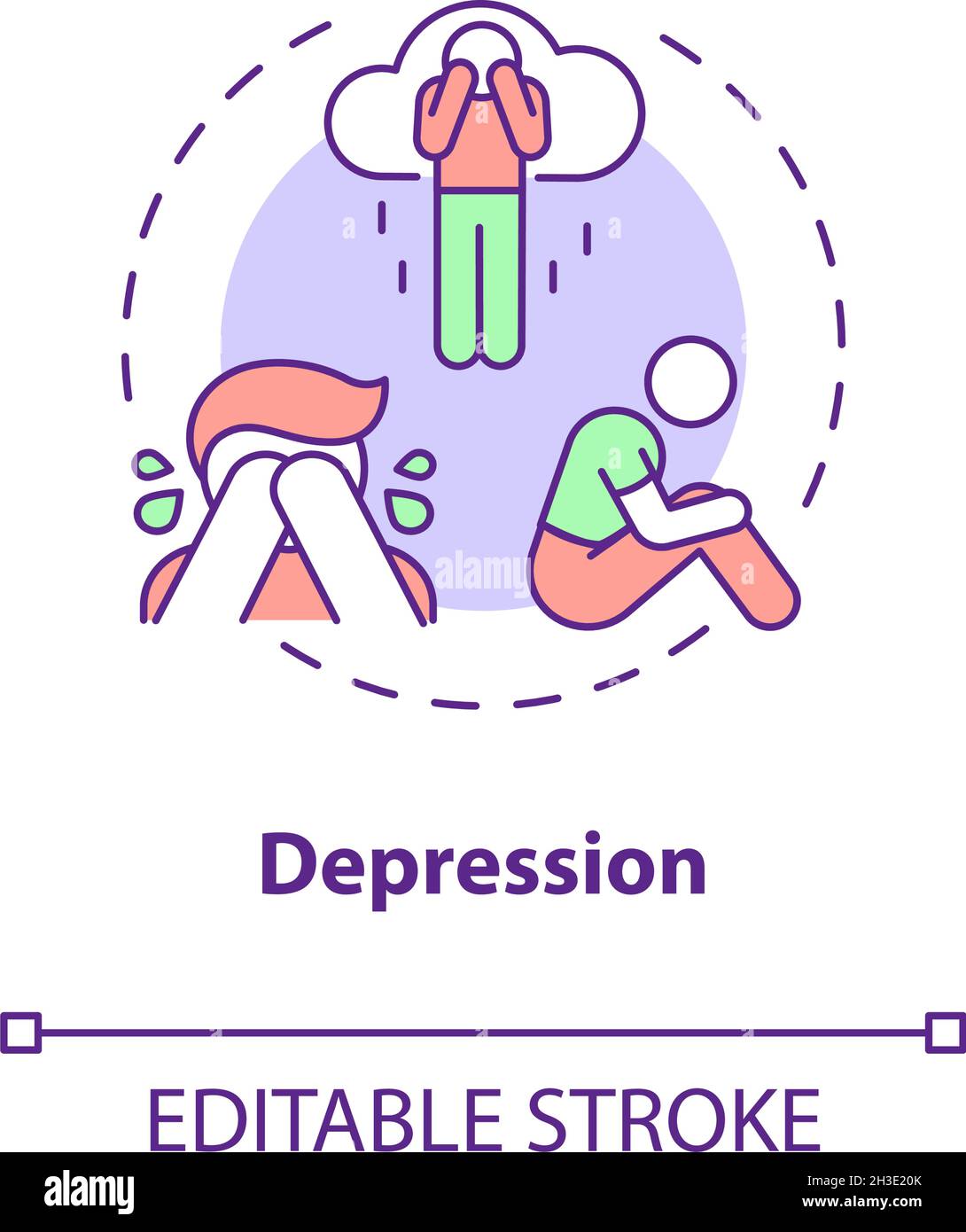 Depression concept icon Stock Vector Image & Art - Alamy