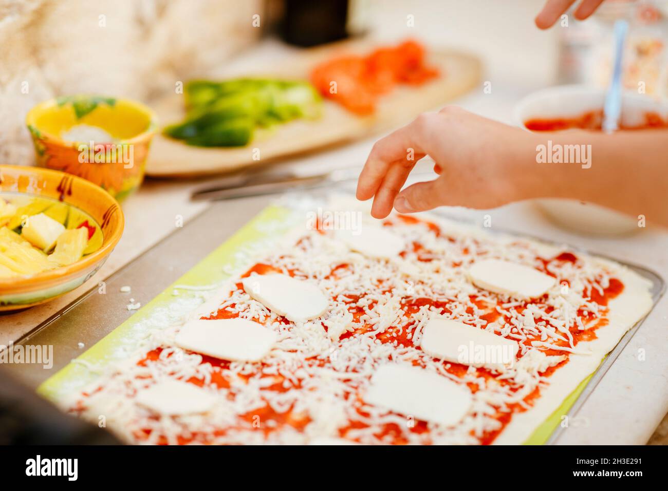 Homemade pizza baking with outdoor traditional pizza over Stock Photo ...