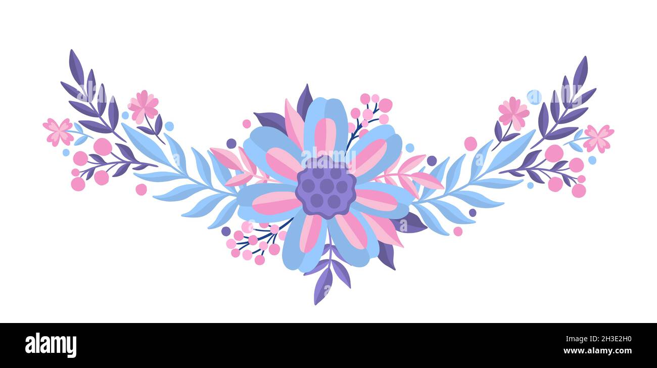 Flower border design invitation.Decoration floral cartoon style Stock ...