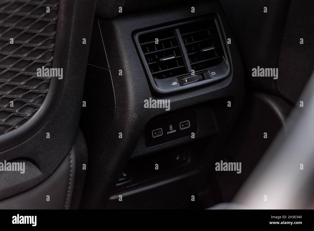 Car air conditioning close up view. The air conditioner flow inside the ...