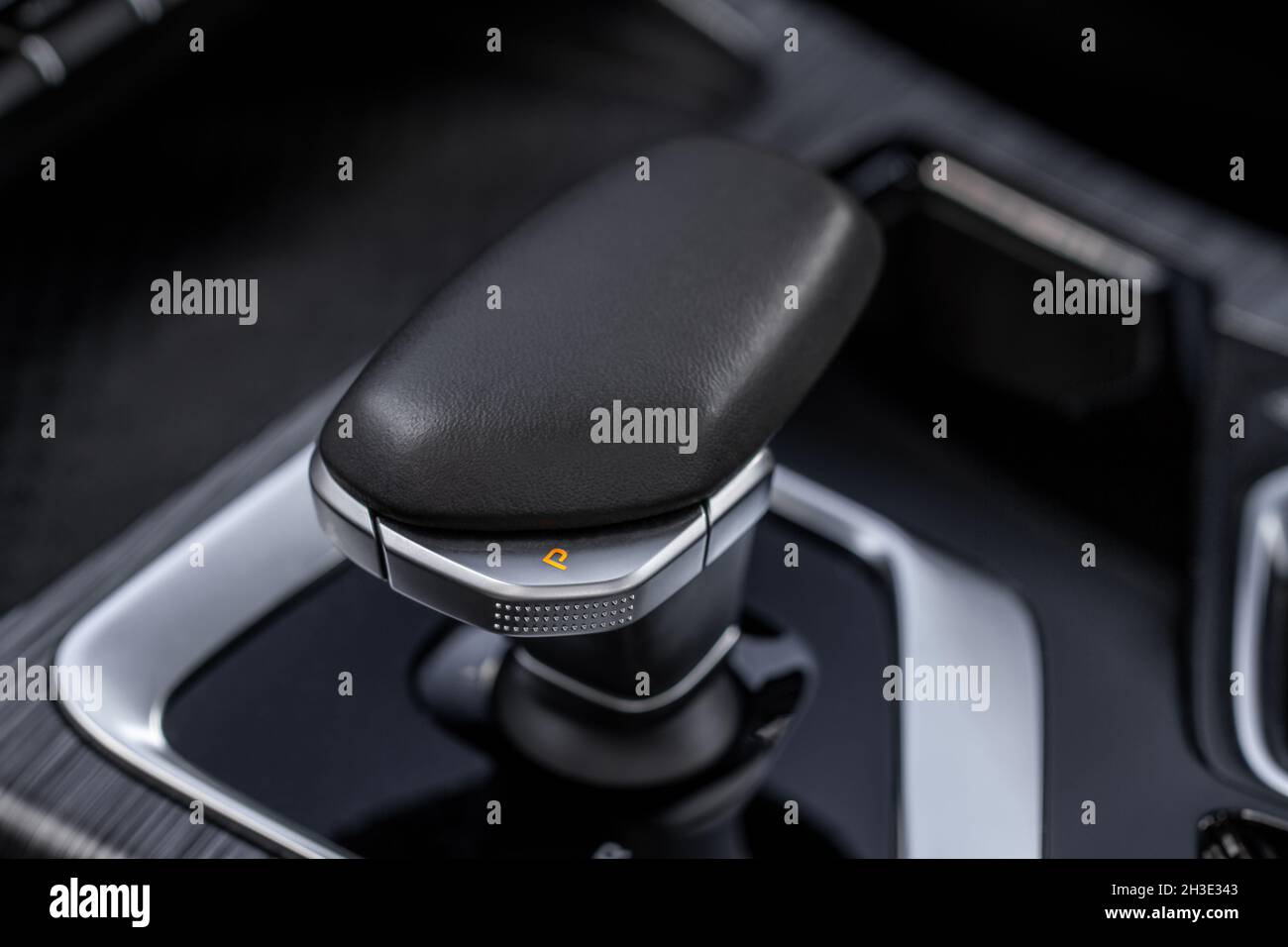 Modern automatic gearbox. Close up of the gearbox transmission handle ...