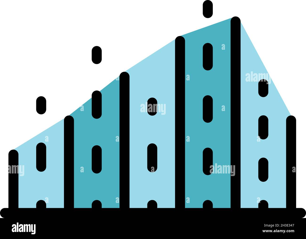 Dots and lines columns icon. Outline dots and lines columns vector icon ...