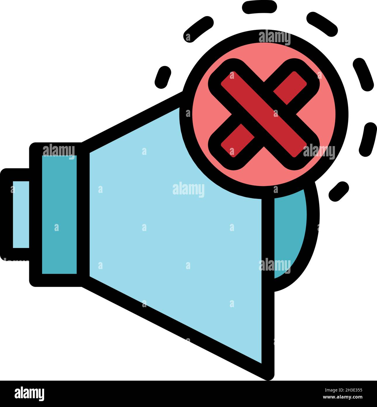 Mute sign icon. Outline mute sign vector icon color flat isolated Stock ...