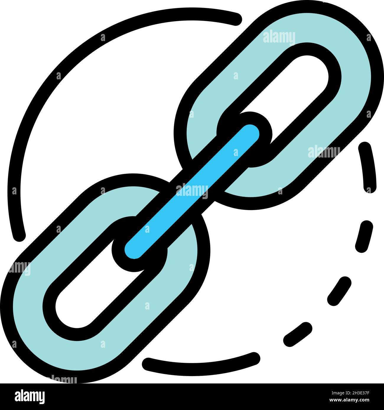 Link in a circle icon. Outline link in a circle vector icon color flat ...