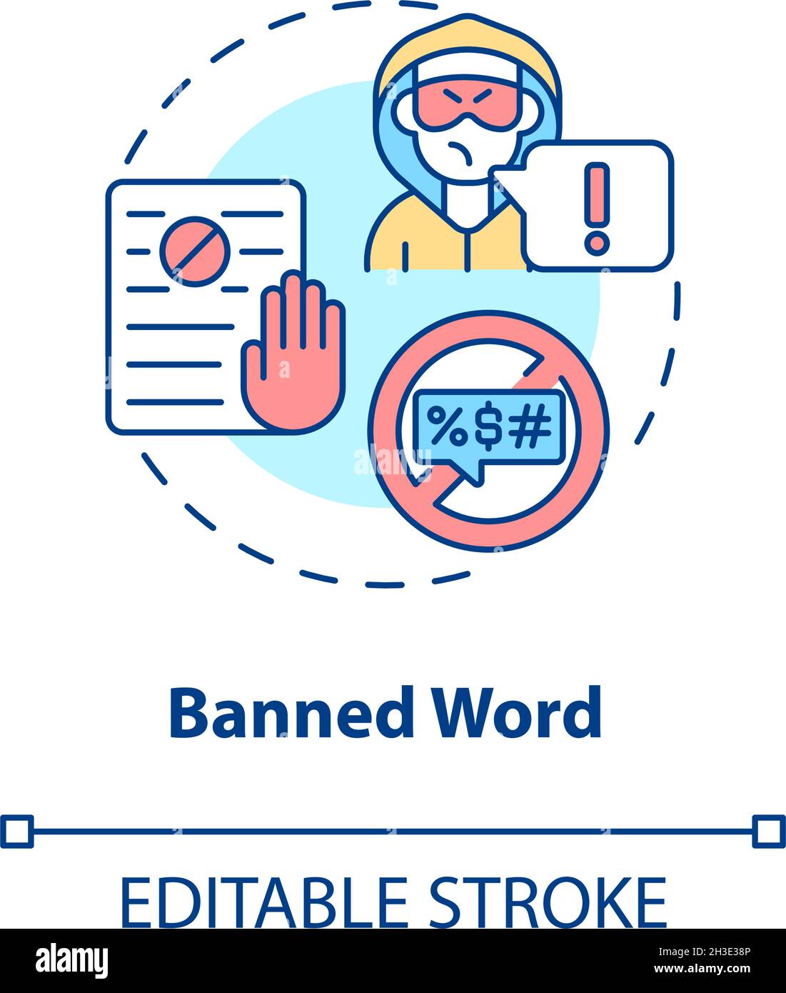 Banned word concept icon Stock Vector Image & Art - Alamy