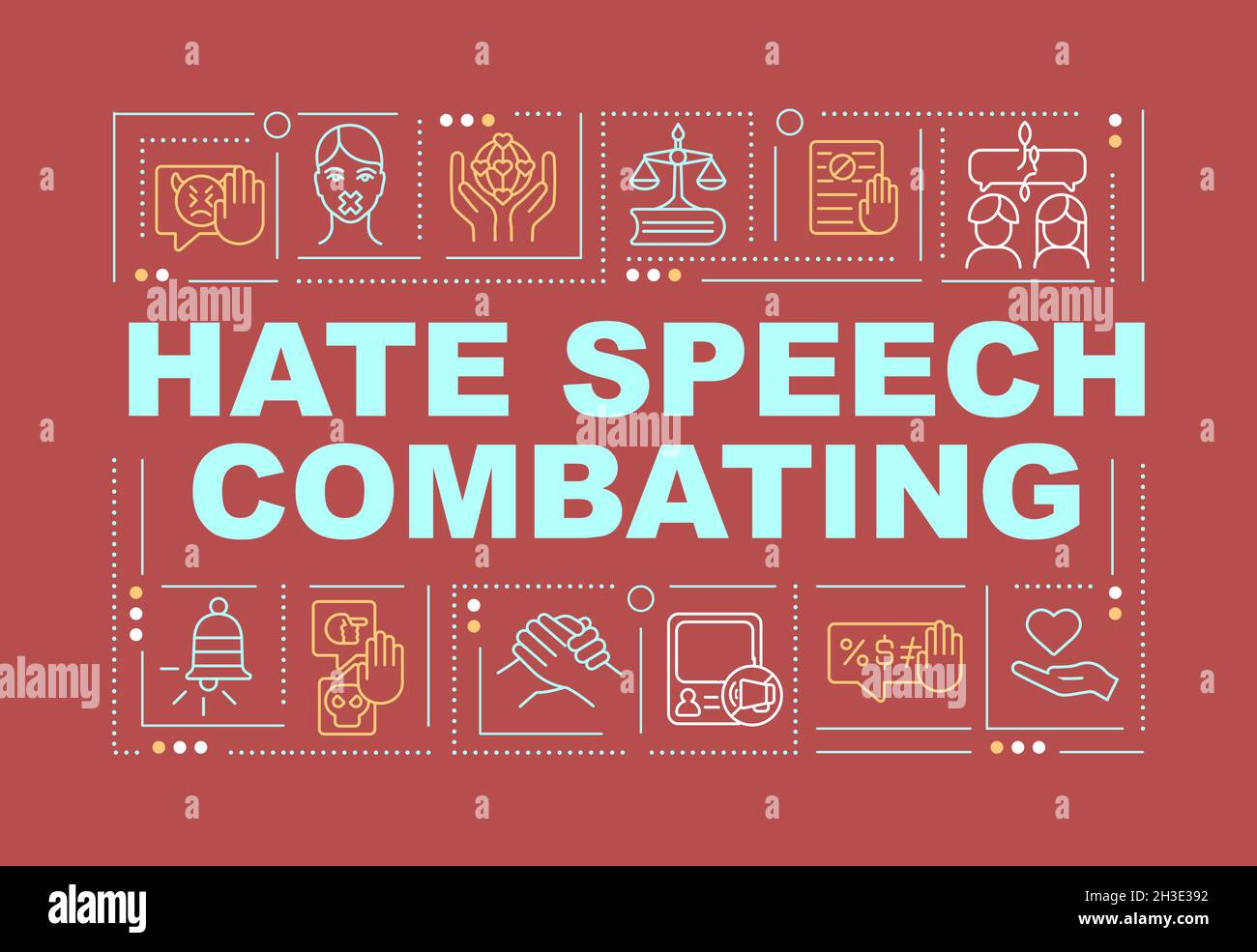 Hate speech tackling word concepts banner Stock Vector Image & Art - Alamy
