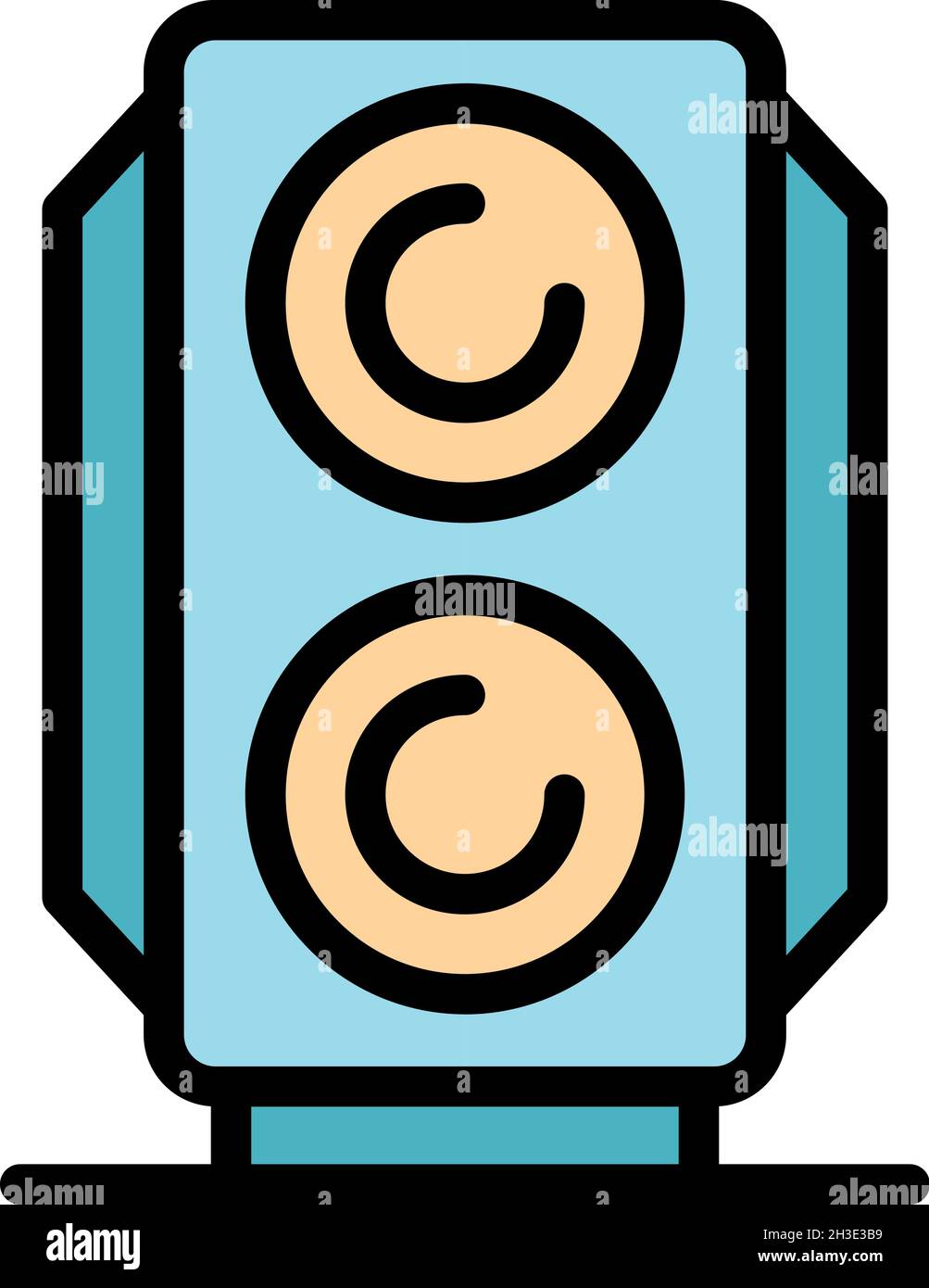 Subwoofer icon. Outline subwoofer vector icon color flat isolated Stock ...