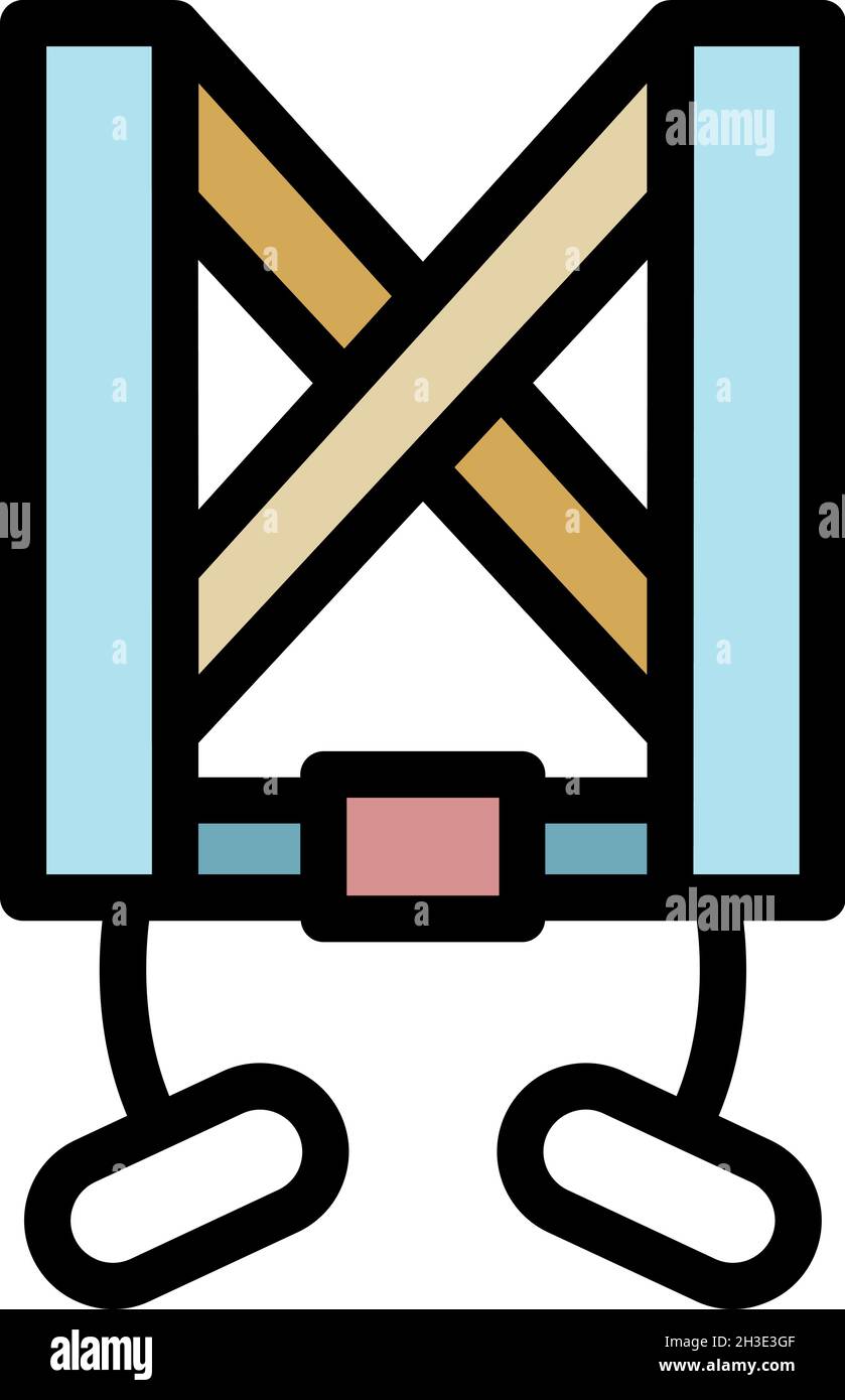 Climbing equipment icon. Outline climbing equipment vector icon color ...