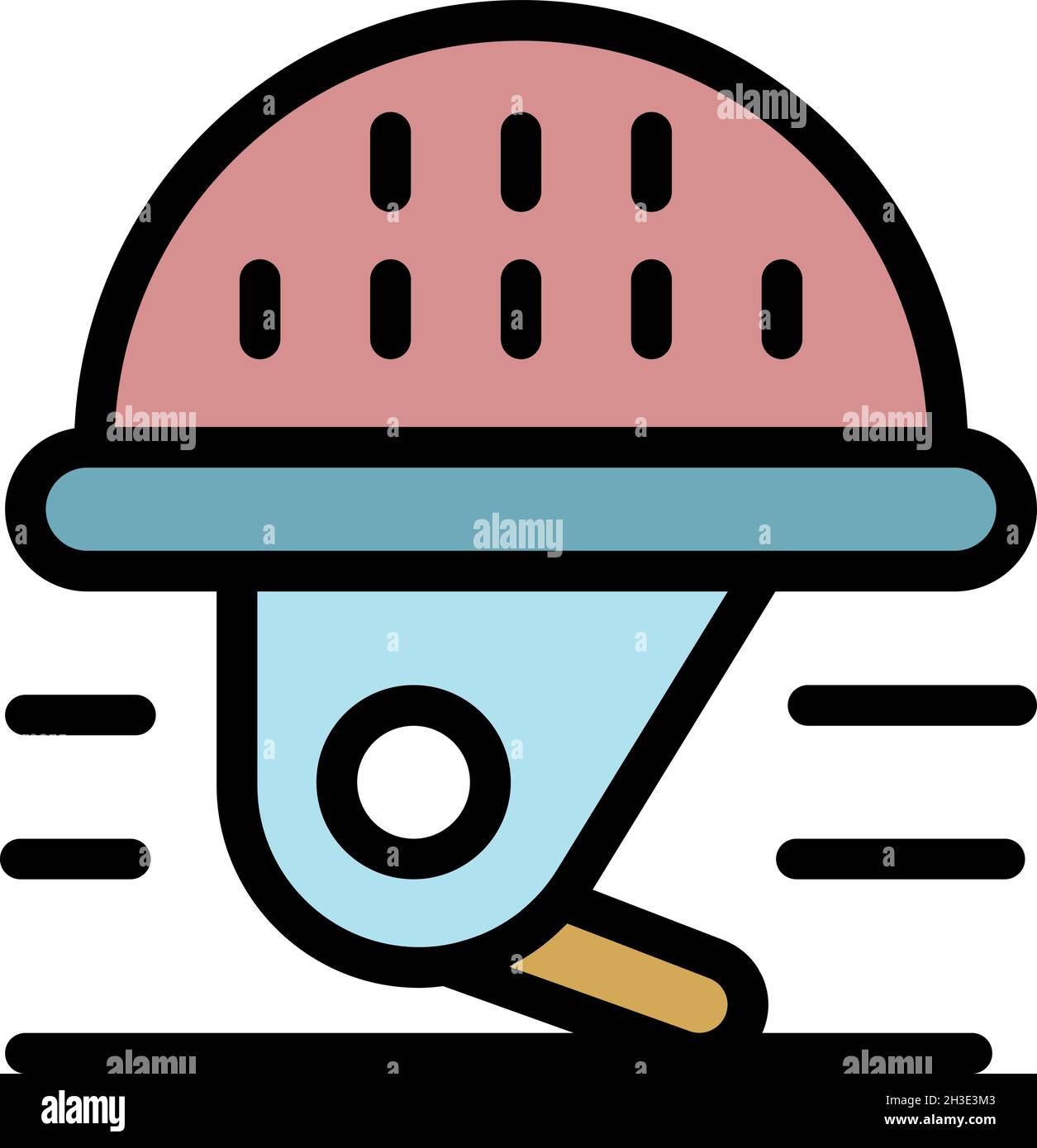 Climbing helmet icon. Outline climbing helmet vector icon color flat ...