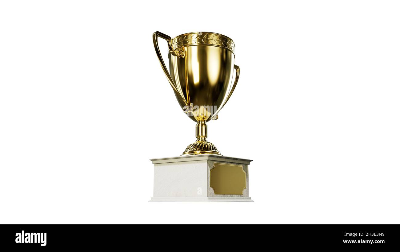 1st place cup on podium - competition achievement symbol, isolated ...