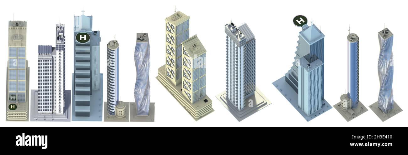 10 top view high detailed renders of fictional design abstract ...