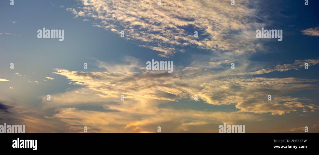 Panorama landscape clouds and changing the color and shape of the ...