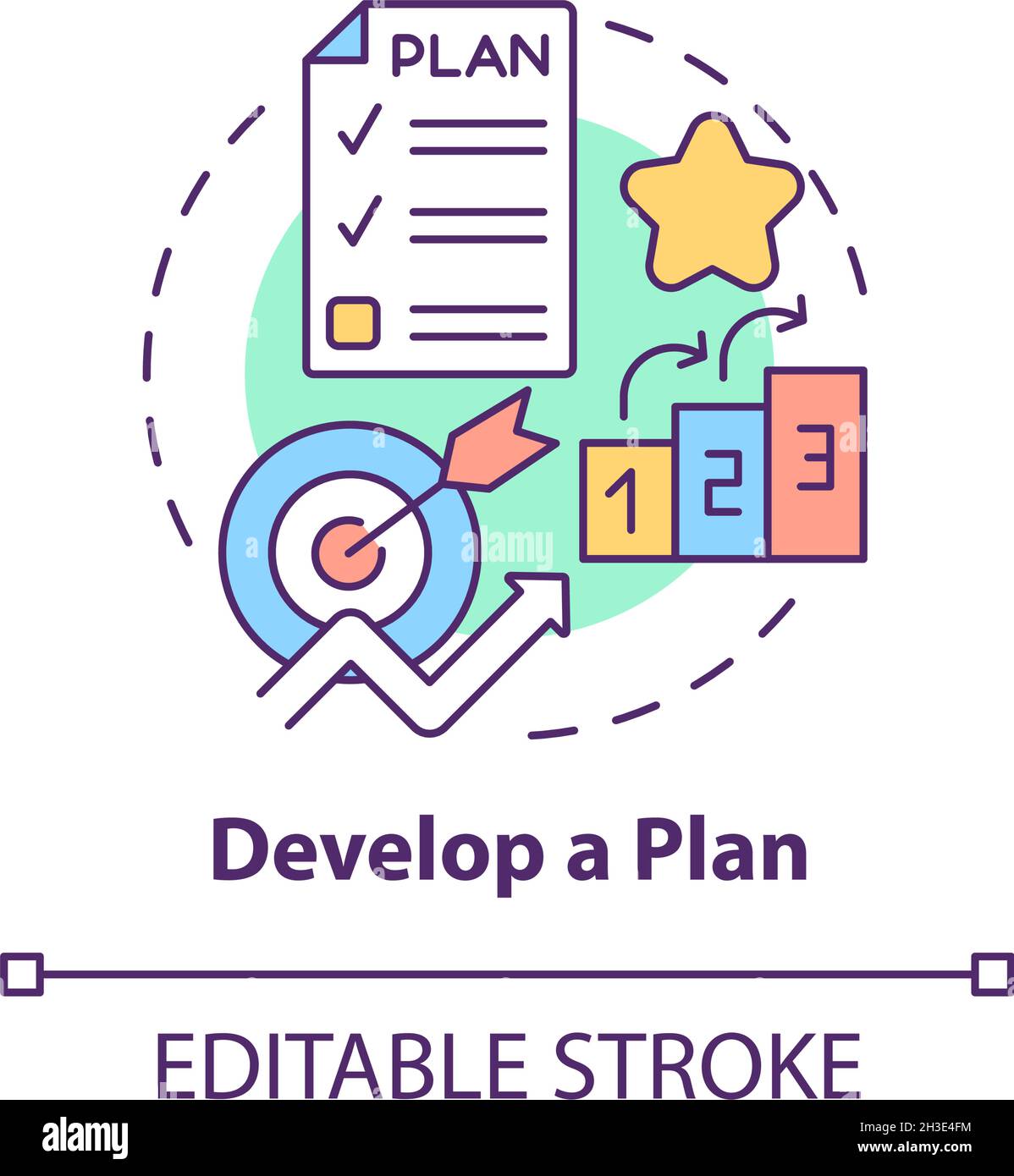 Develop plan concept icon Stock Vector Image & Art - Alamy