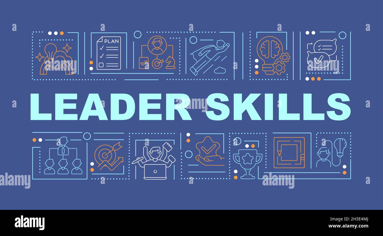Leader skills blue word concepts banner Stock Vector Image & Art - Alamy